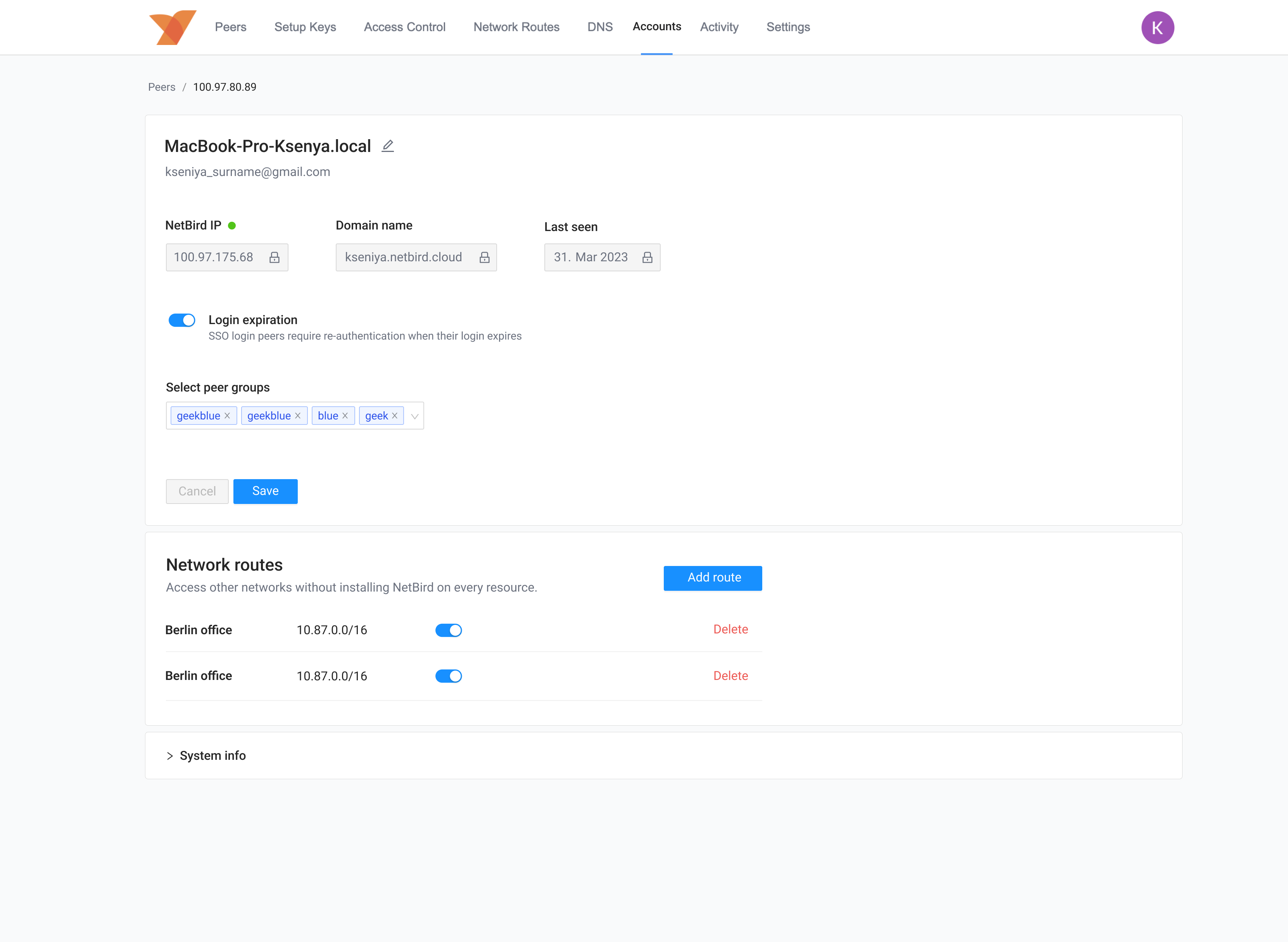 Update peer details view layout · Issue #193 · netbirdio/dashboard · GitHub