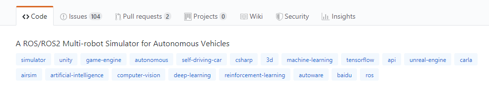 Wrong repository "topics" · Issue #282 · lgsvl/simulator · GitHub