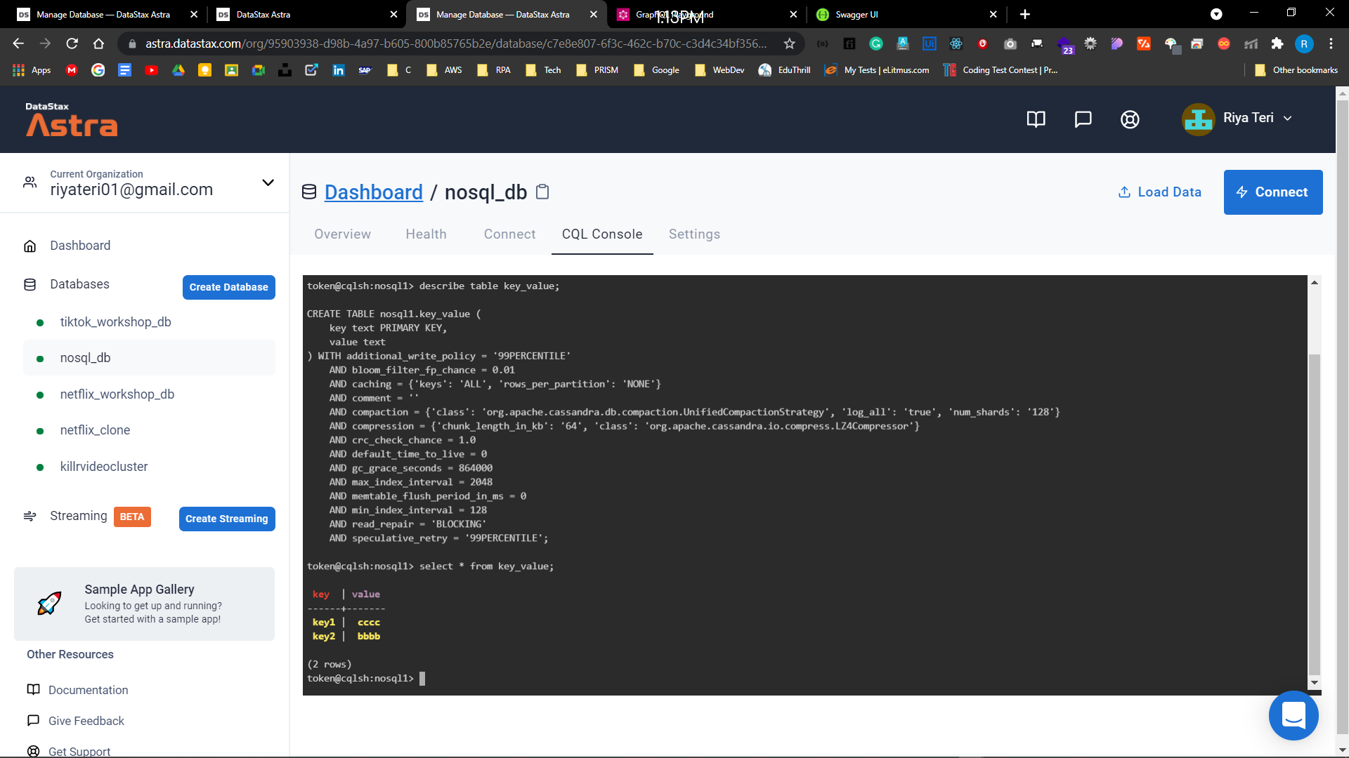 [HW] RIYA TERI · Issue #209 · datastaxdevs/workshop-introduction-to-nosql · GitHub