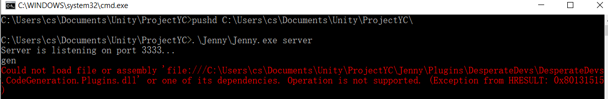Entitas 0.47.7 Jenny failed to setup and gen code · Issue #561 · sschmid/Entitas · GitHub