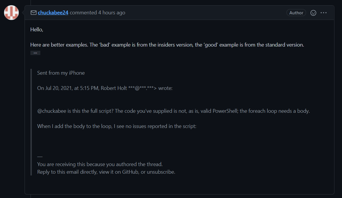 Powershell not recoginizing variables · Issue #1693 · PowerShell/PSScriptAnalyzer · GitHub