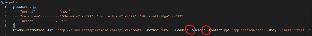 Invoke-Restmethod broken by tab character after the header parameter variable · Issue #15943 ...