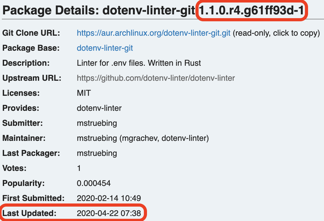 AUR version is outdated · Issue #412 · dotenv-linter/dotenv-linter · GitHub