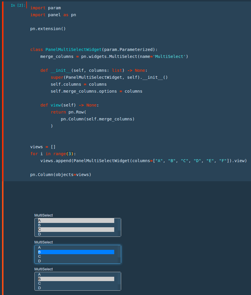 Last multiselect widget in multiple multiselect widgets always shows ...