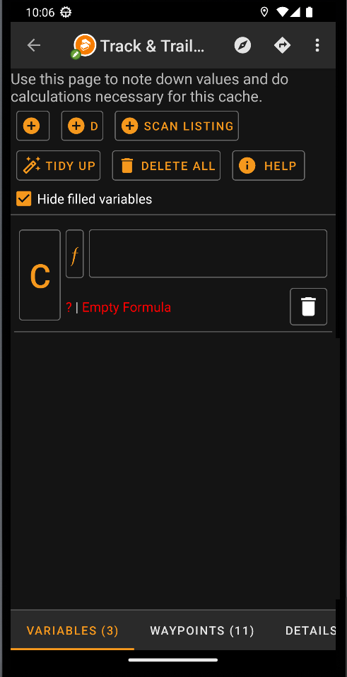 Option to show only empty variables in variable view · Issue #13868 · cgeo/cgeo · GitHub
