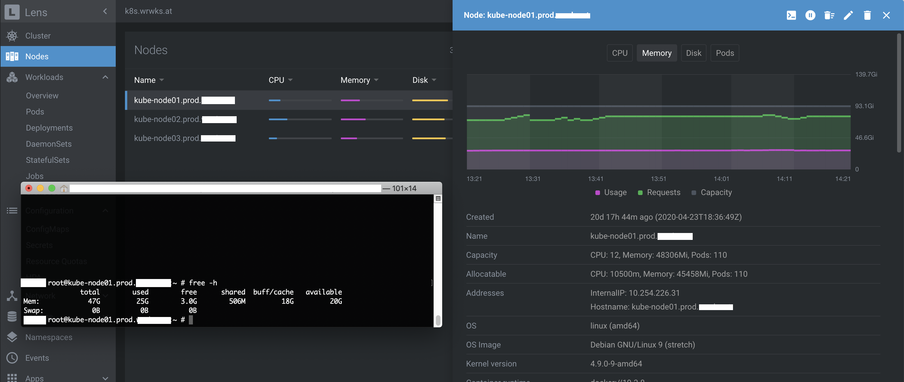 Node memory capacity incorrect on graph · Issue #370 · lensapp/lens · GitHub