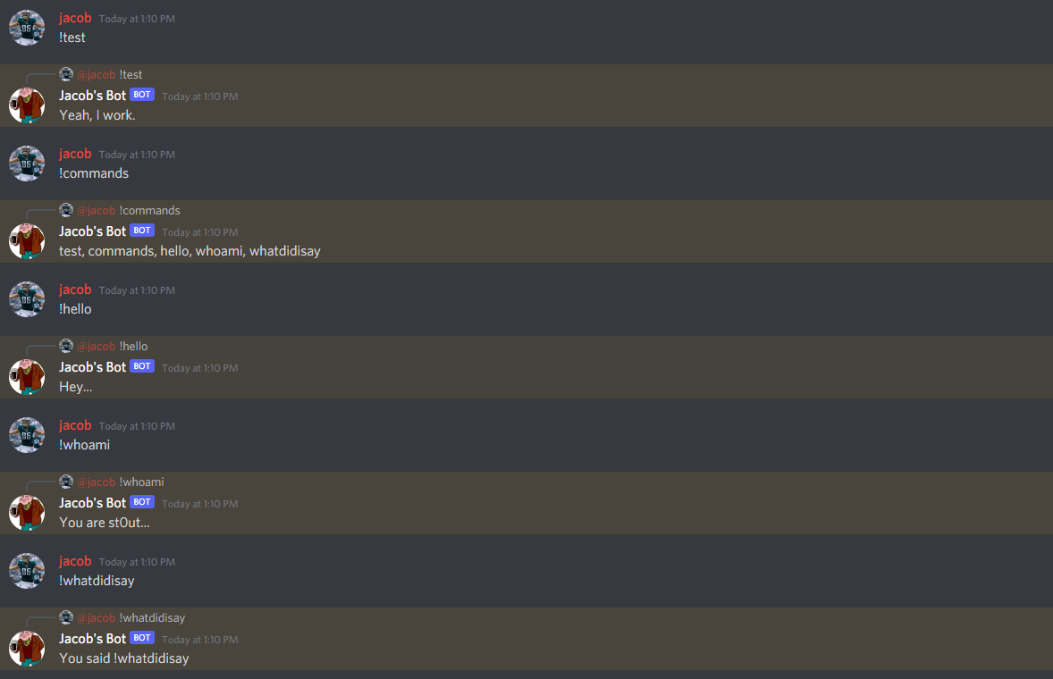 GitHub - jacobstoutfm/DiscordChatBot: Chat bot for Discord servers