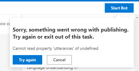 Error: Cannot read property 'utterances' of undefined · Issue #4211 · microsoft/BotFramework ...
