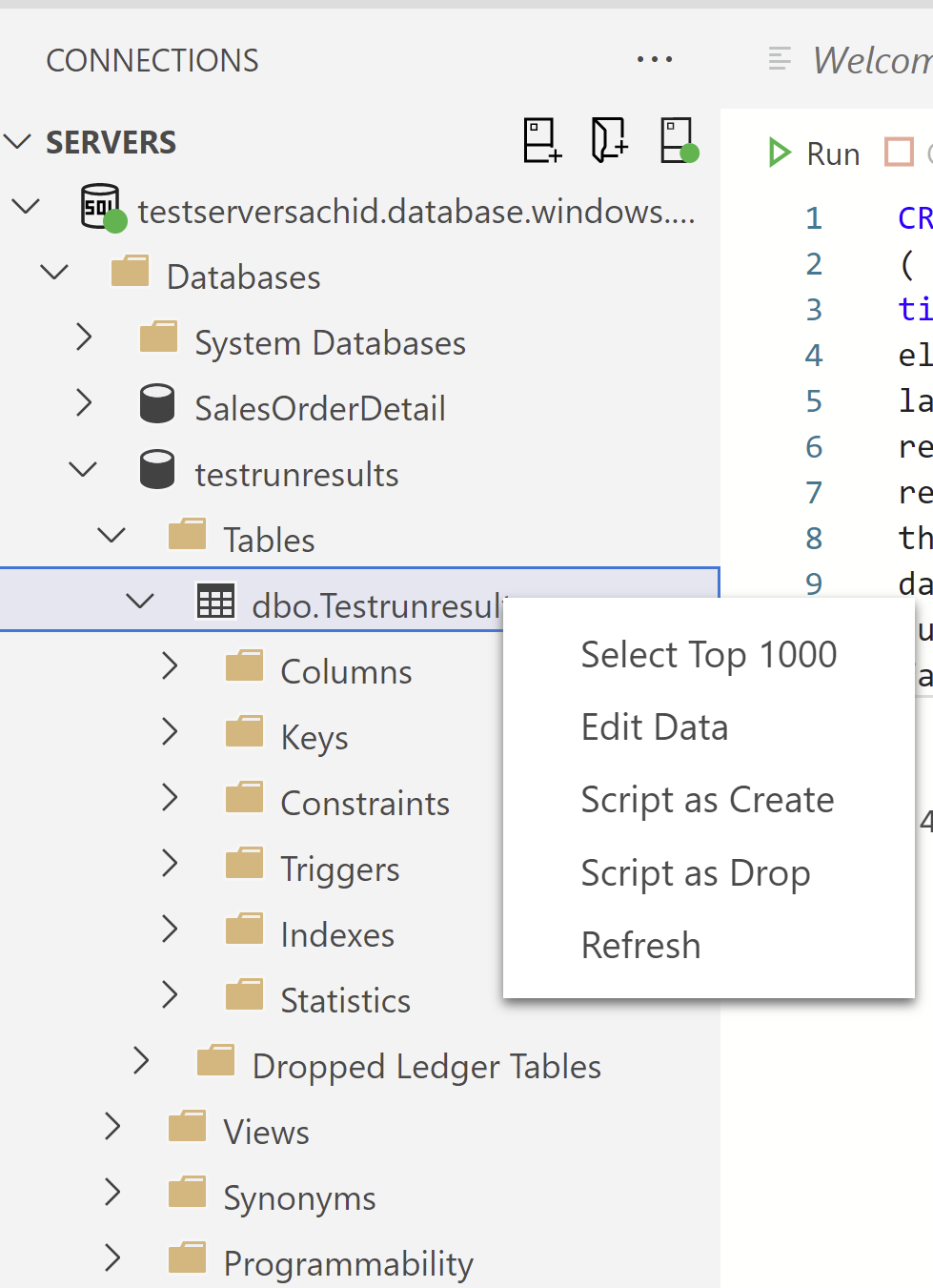 new table option is not there. · Issue #21009 · microsoft/azuredatastudio · GitHub