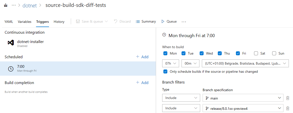 Source Build Sdk Diff Tests Pipeline Is Running Too Often · Issue 3407
