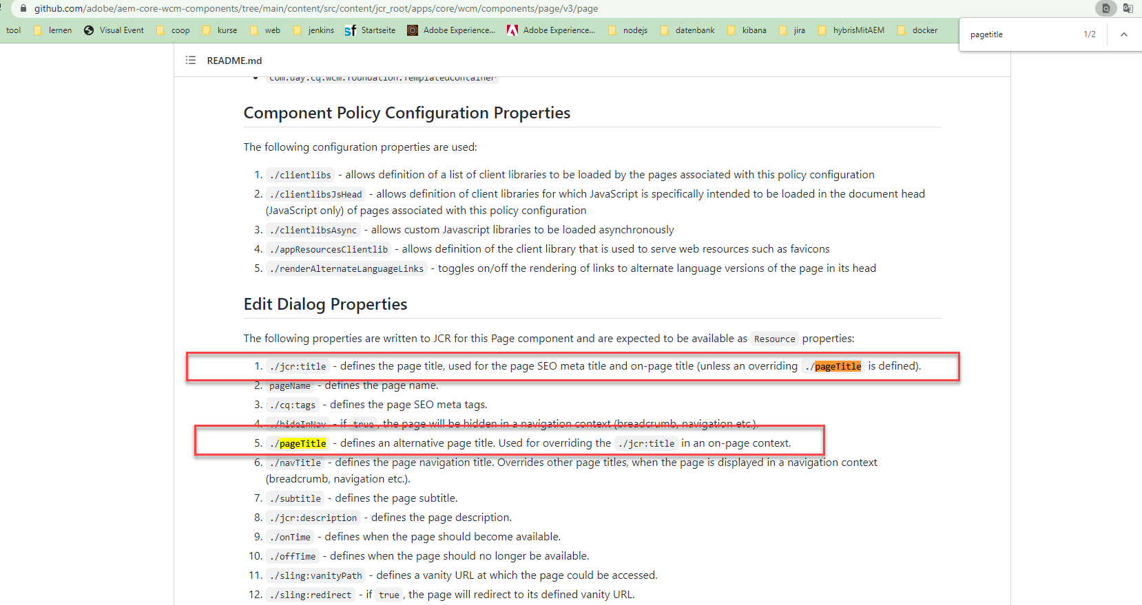 Page properties "pageTitle" not working · Issue #2269 · adobe/aem-core-wcm-components · GitHub