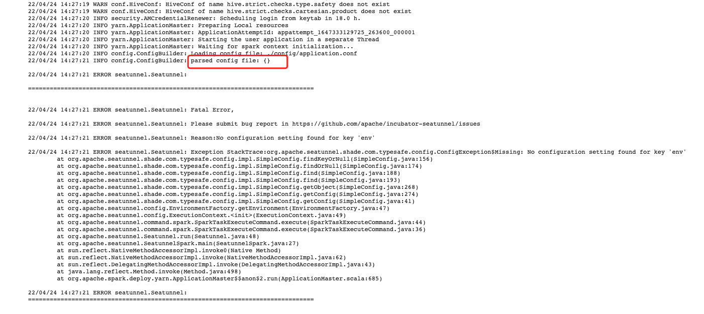 [Bug] [seatunnel-core-spark] spark on yarn cluster mode can not get --config/-c file · Issue ...