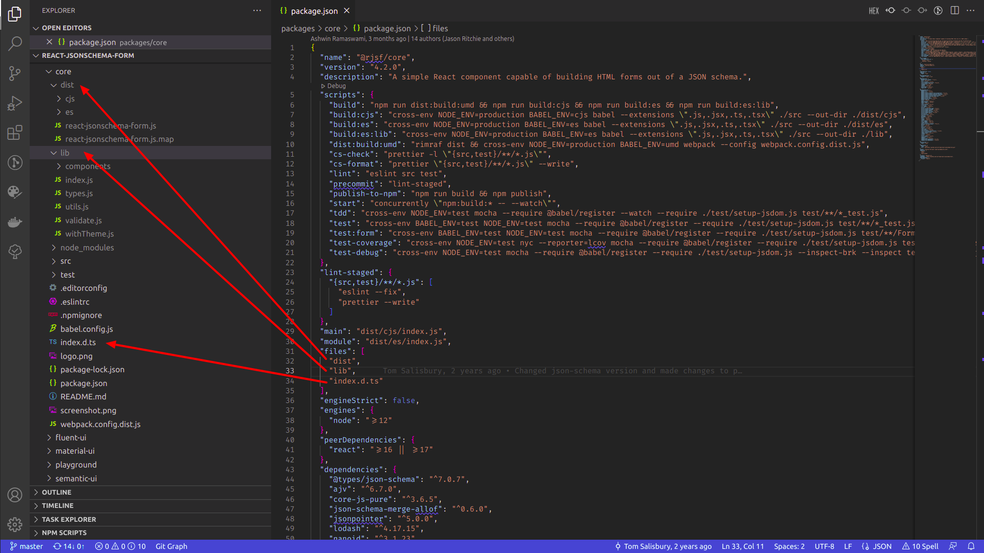 @rjsf/core/dist/validate module lost when minor number changed, v4.1.0 -> v.4.2.0 · Issue #2966 ...