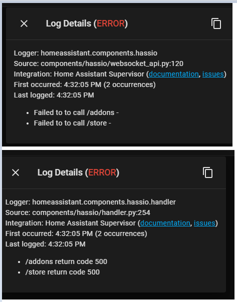 [Beta 2022.6.0b0] Errors from Homeassistant.components.hassio and homeassistant.components ...
