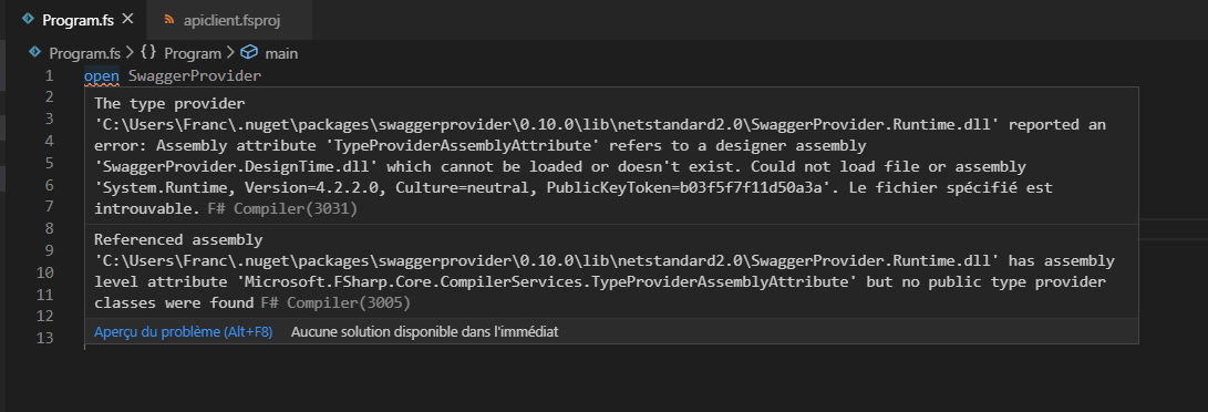 dotnet core (windows) + fsautocomplete woes · Issue #147 · fsprojects/SwaggerProvider · GitHub