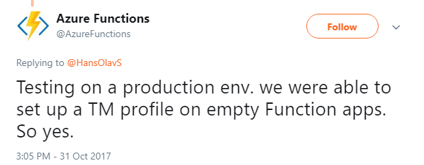 Traffic Manager Integration · Issue #214 · Azure/Azure-Functions · GitHub