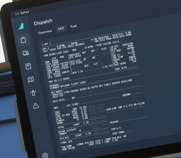 SimBrief ZFW Import on INIT Page · Issue #6469 · flybywiresim/a32nx ...