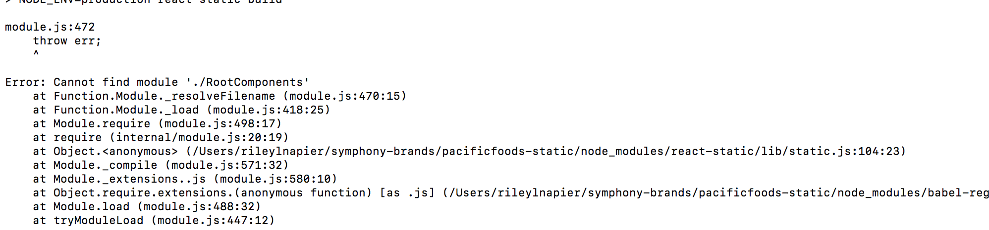 Lib Rootcomponents Js Missing In 4 2 · Issue 169 · React Static React Static · Github