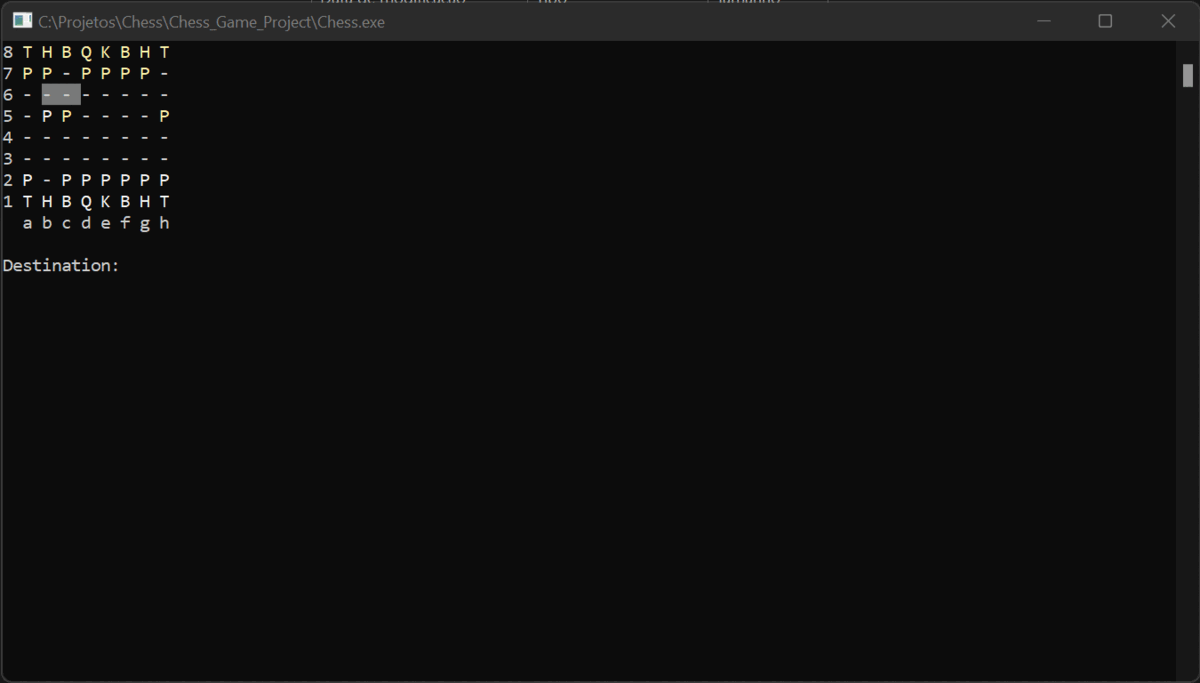 Github Diogo0610chesscsharp A Chess Game Made Using C In A Console App