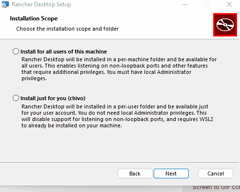 User is able to continue installation without defining a scope - Windows MSI installer · Issue ...