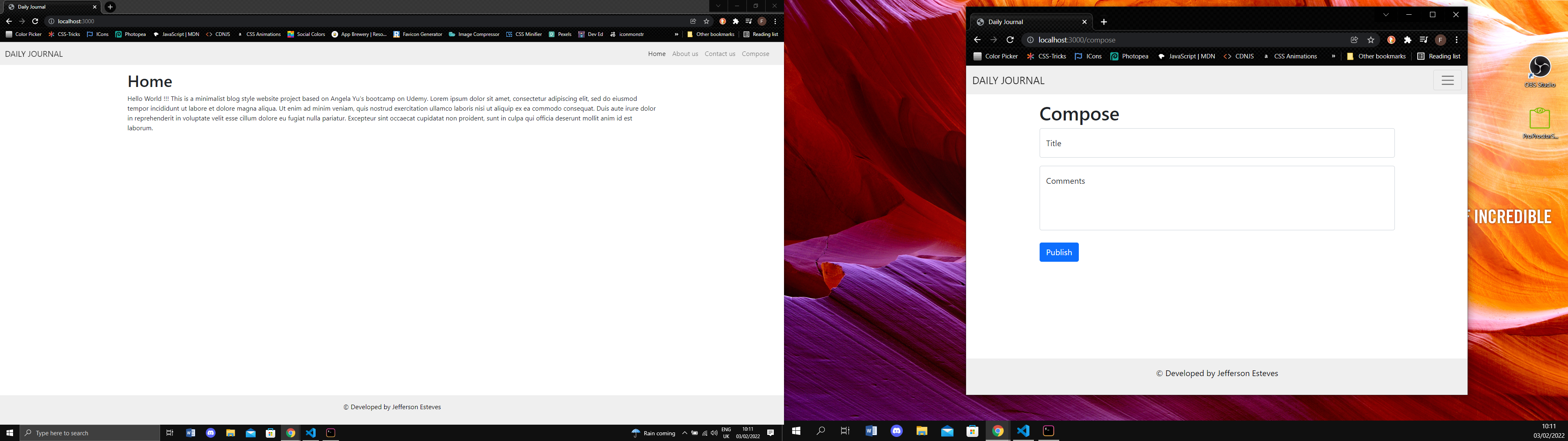 Github Jeffestevesblogdailyjournal This Is A Minimalist Blog Style Website Project Follow 