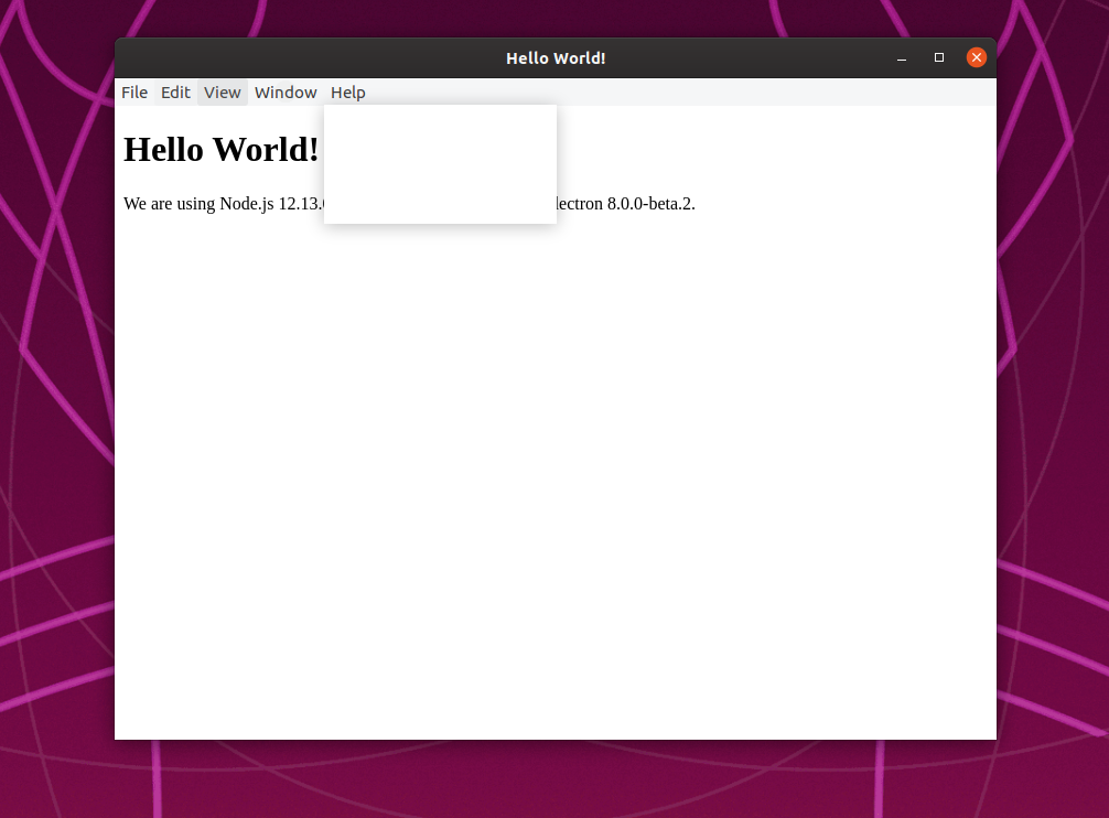 The menu of electron app turn white and it leads to hang in Ubuntu 19. ...