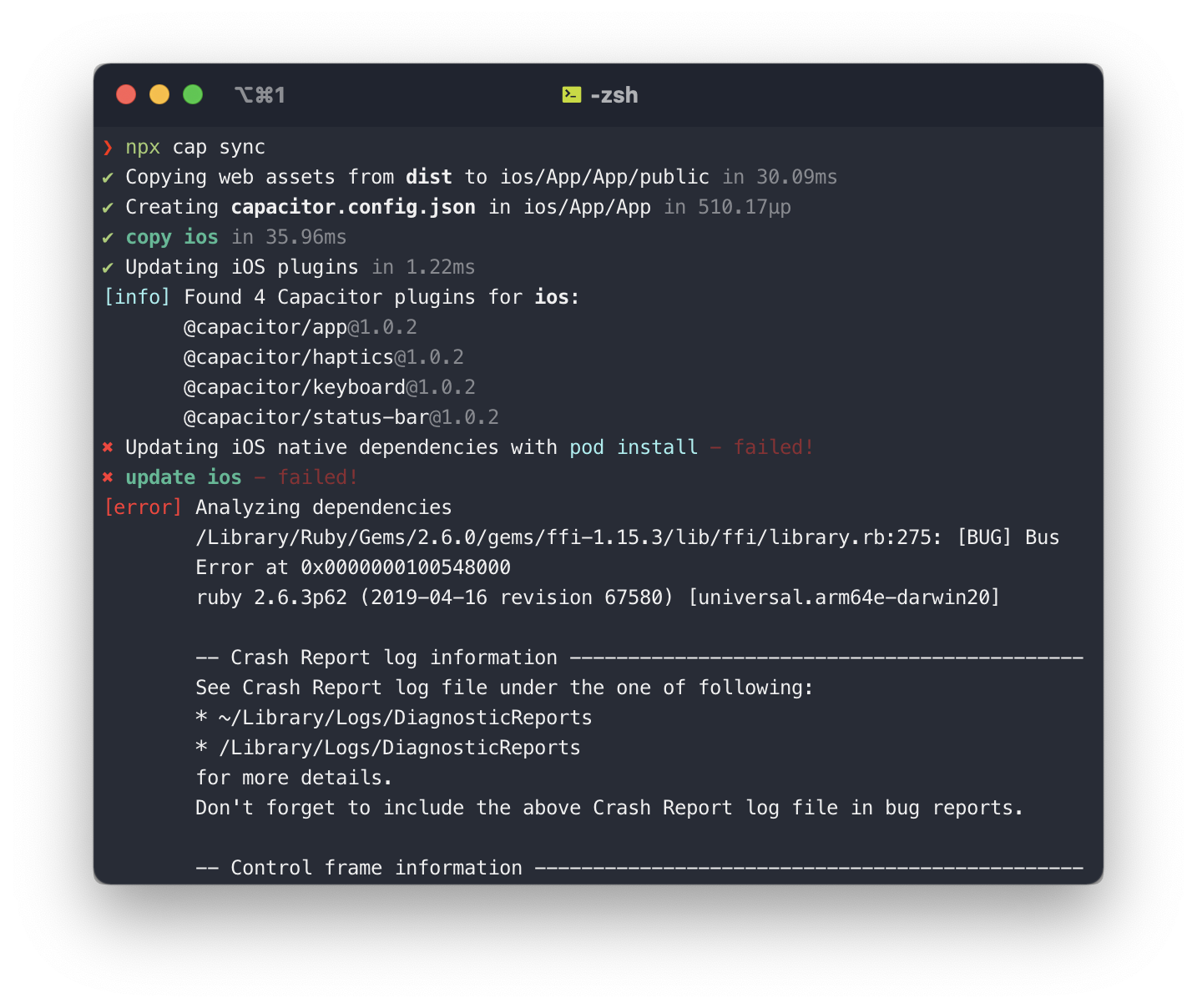 bug: npx cap update crashes on Apple Silicon · Issue #4876 · ionic-team/capacitor · GitHub