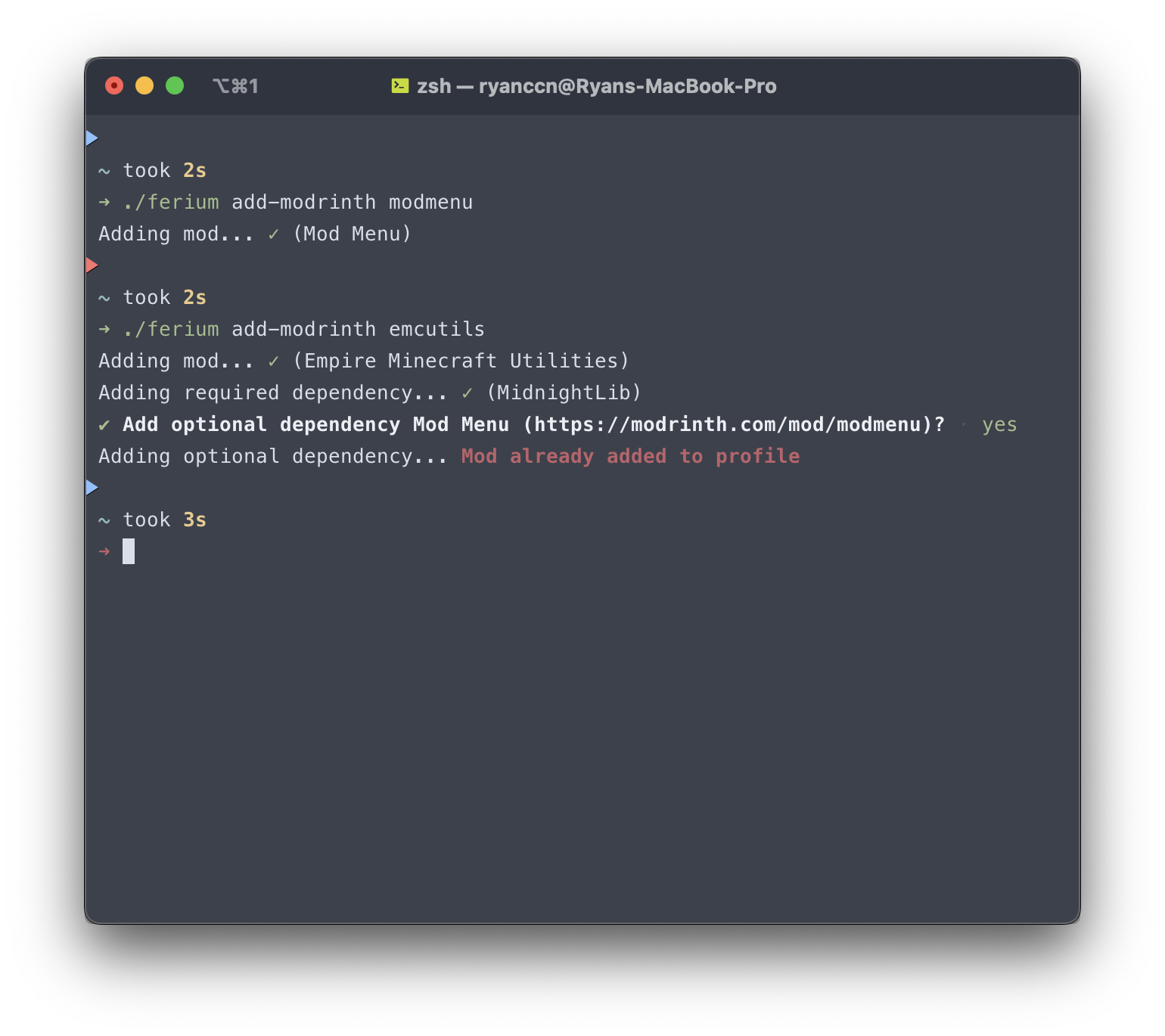 Optional dependencies fail if already installed · Issue #75 · gorilla-devs/ferium · GitHub