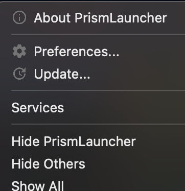 Remove system menubar icons on macOS · Issue #219 · PrismLauncher/PrismLauncher · GitHub