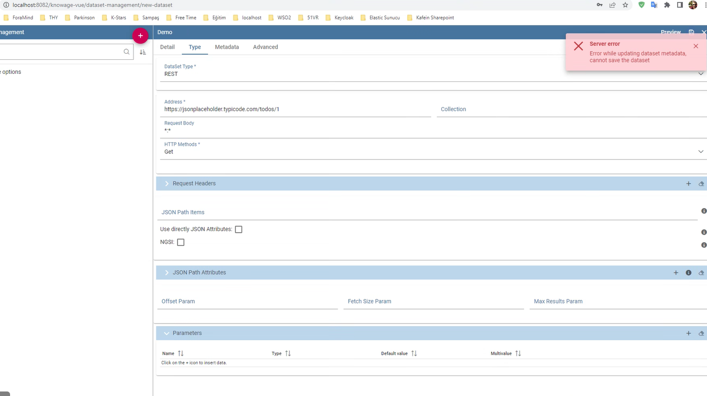 How To Fix Rest Api Dataset Metadata Error Issue 57 KnowageLabs