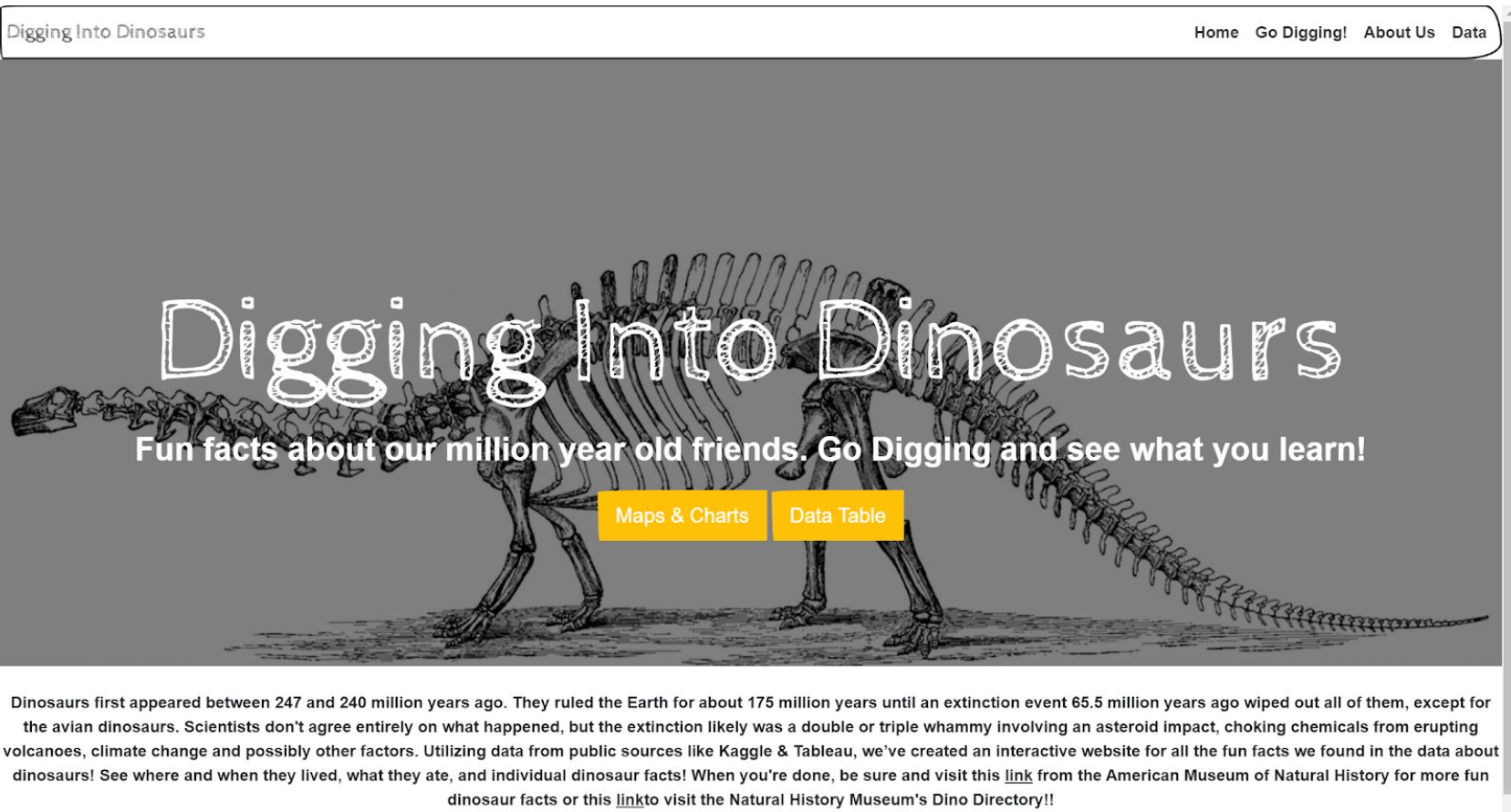 GitHub - jammilo/Team-Dinosaur-Project-Data-Viz: An interactive website ...