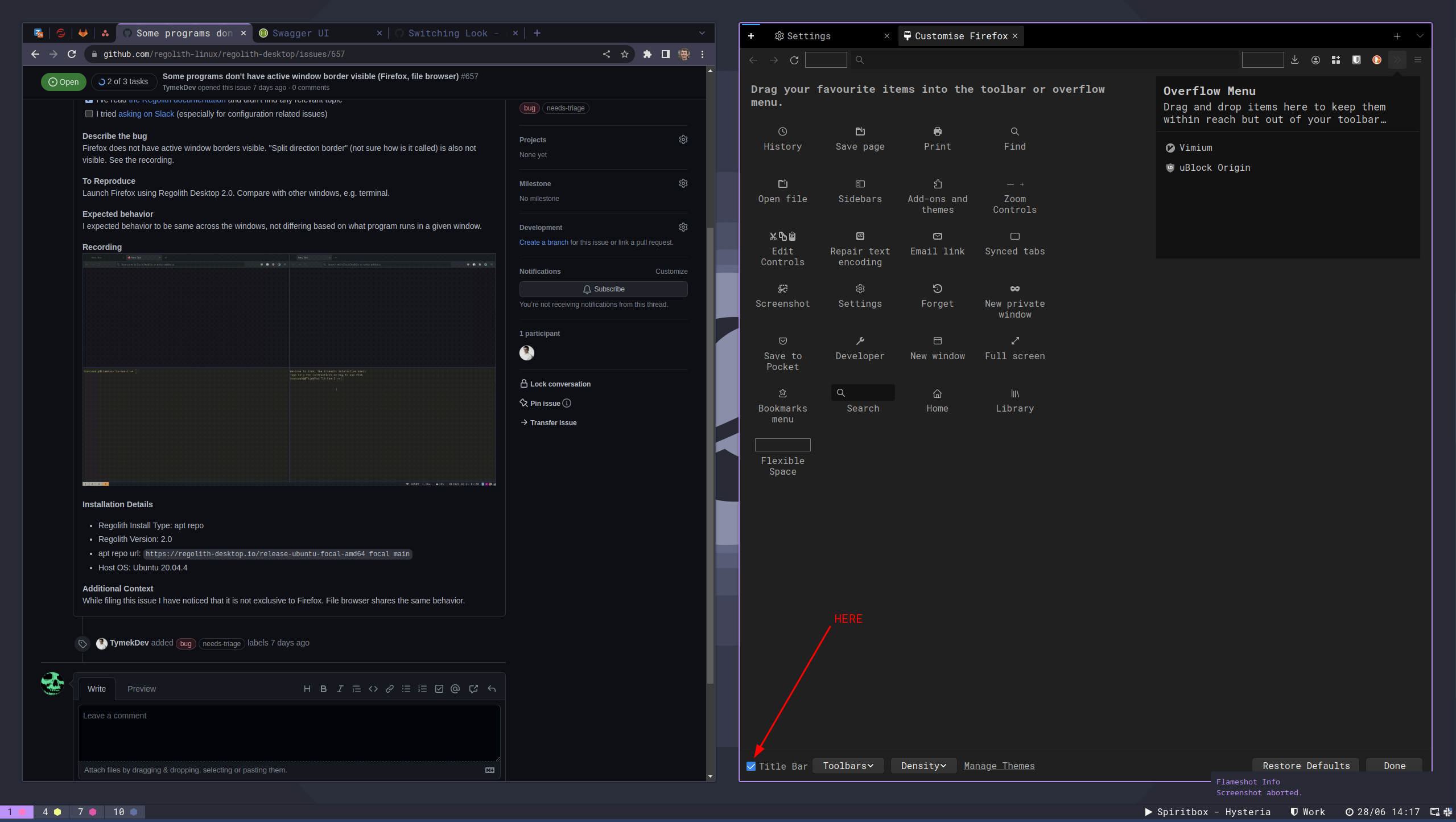 Some programs don't have active window border visible (Firefox, file browser) · Issue #657 ...