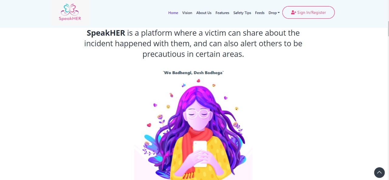 GitHub - arpita938/SpeakHER: Institute Level Idea Competition on "Innovation, New Initiatives ...