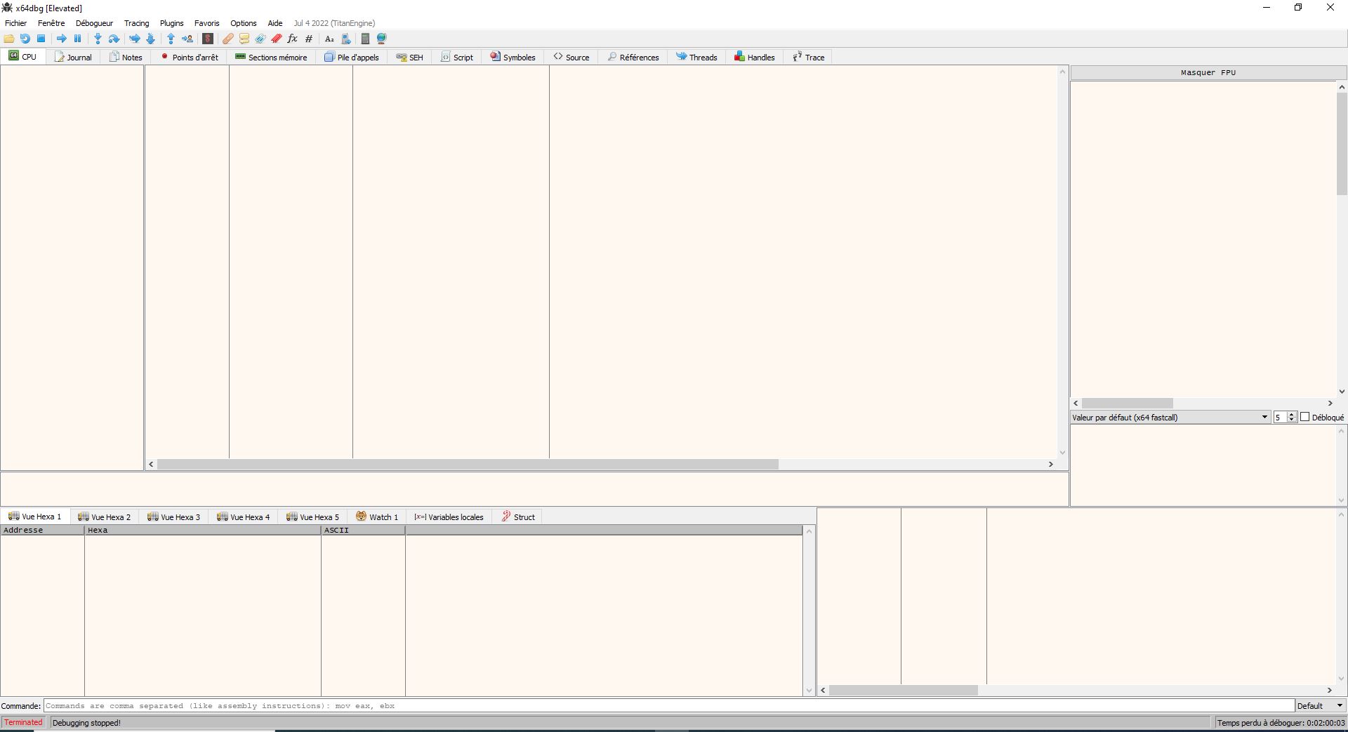 Terminated: debugging stopped x64dbg · Issue #2906 · x64dbg/x64dbg · GitHub