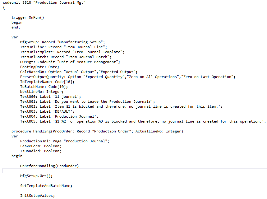 [Event Request] Codeunit 5510 Production Journal Mgt - OnBeforeHandling · Issue #10546 ...