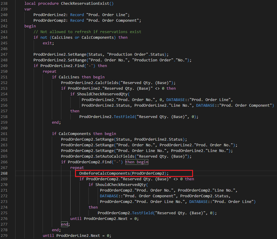 [Event Request] Report 99001025 - Refresh Production Order - OnBeforeCalcComponents · Issue ...
