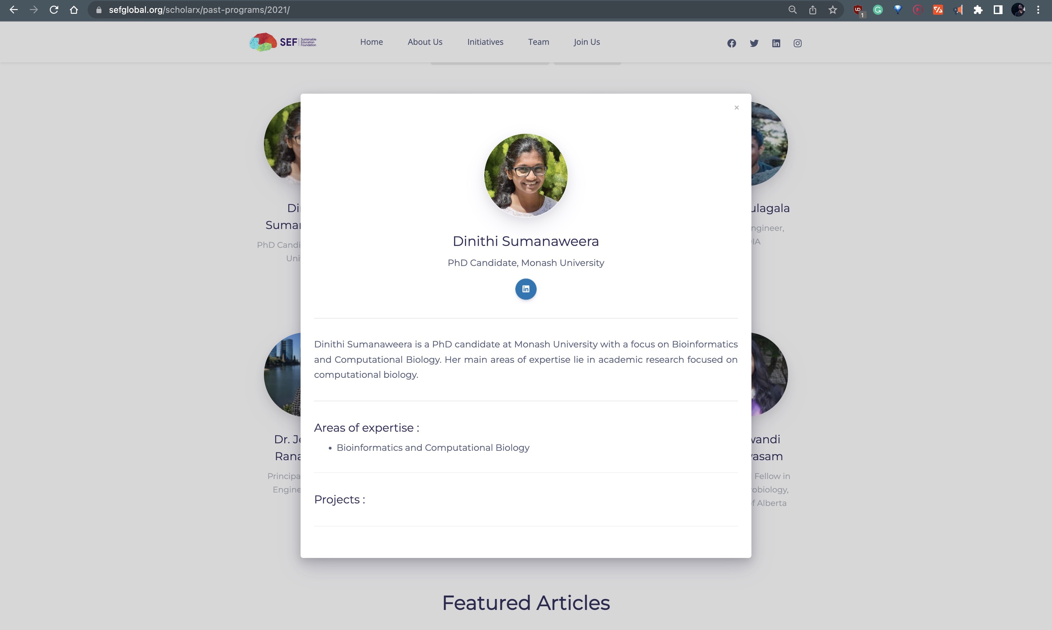 Implement a modal with mentor/mentee details in ScholarX Archive page · Issue #1441 · sef-global ...