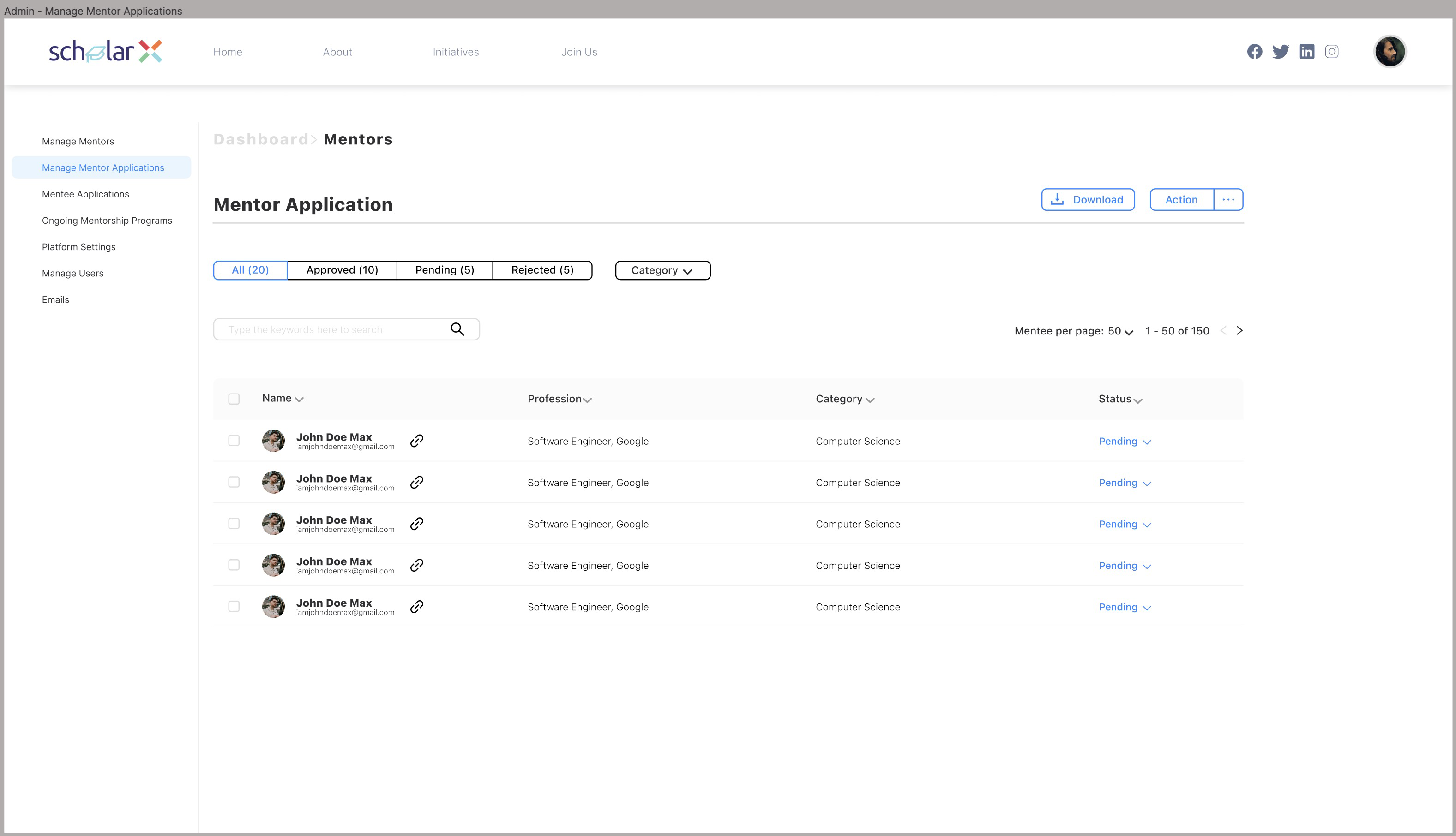 Implement the admin dashboard - navigation menu · Issue #25 · sef-global/scholarx-frontend · GitHub