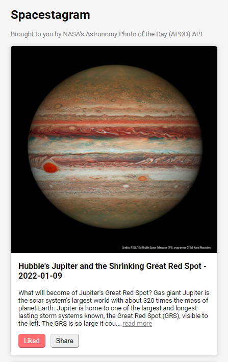 GitHub - GillParm/NASASpacestagram: APP that shows images from NASA's APOD API