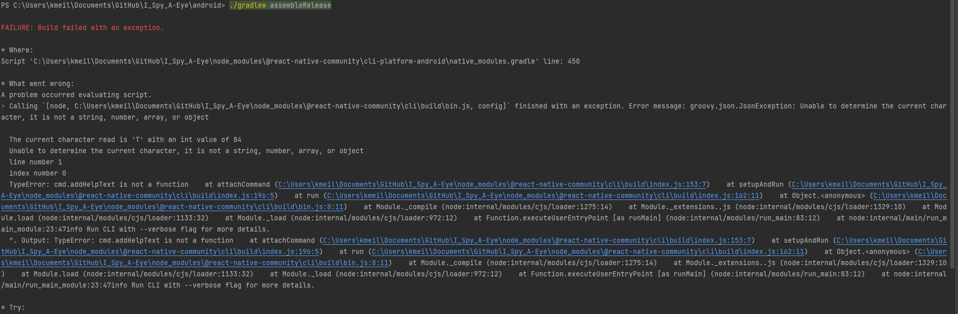 Wasn't able to install following the ReadME · Issue #151 · SCCapstone/I_Spy_A-Eye · GitHub