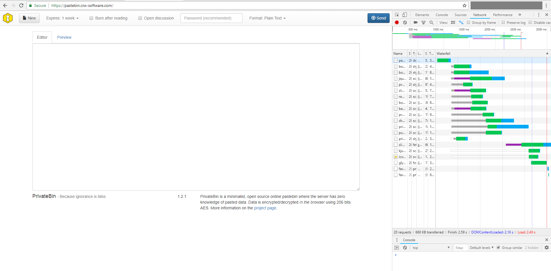 Loading... Error in Firefox · Issue #453 · PrivateBin/PrivateBin · GitHub