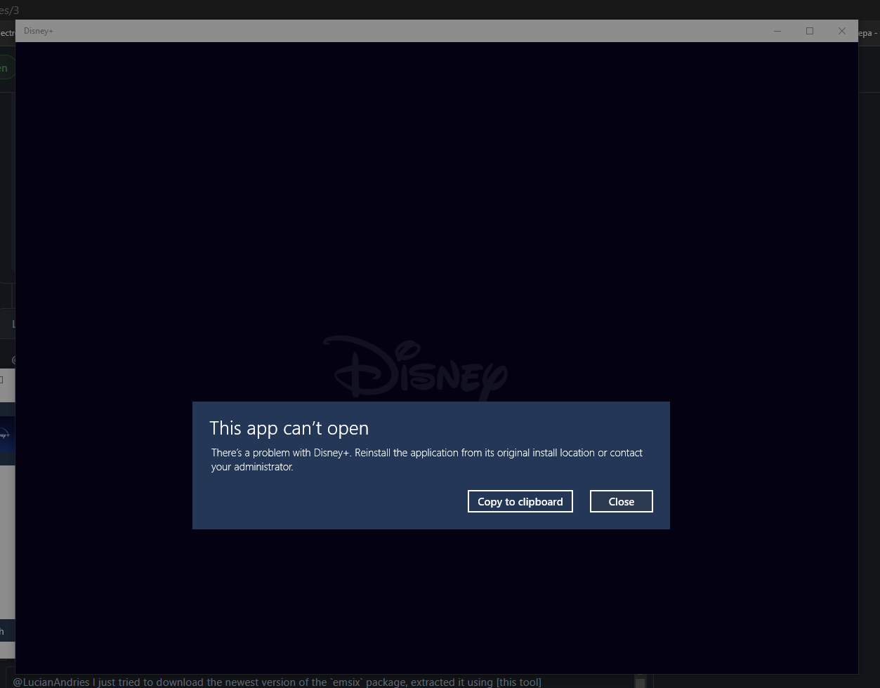 Not working... · Issue #3 · dalion619/disney-plus-win10-desktop-uwp ...