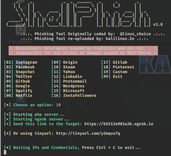 ngrok server doesn't work · Issue #1 · jaykali/shellphish · GitHub