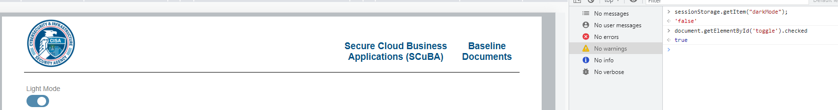 Dark Mode incorrect on returning from details · Issue #175 · cisagov/ScubaGear · GitHub