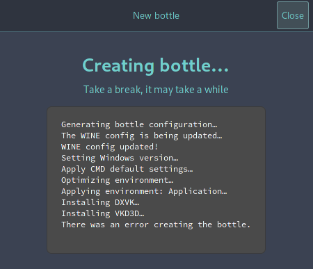 [BUG] Can't Find d3d12.dll when Creating New 'Application' Bottle - Throws "File or Directory ...