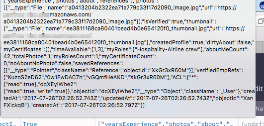 Parse Dashboard Modifies The Data Of An Array Containing Pointers Into