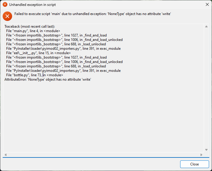 Latest build does not run. (bottle.py error) · Issue #3 ...