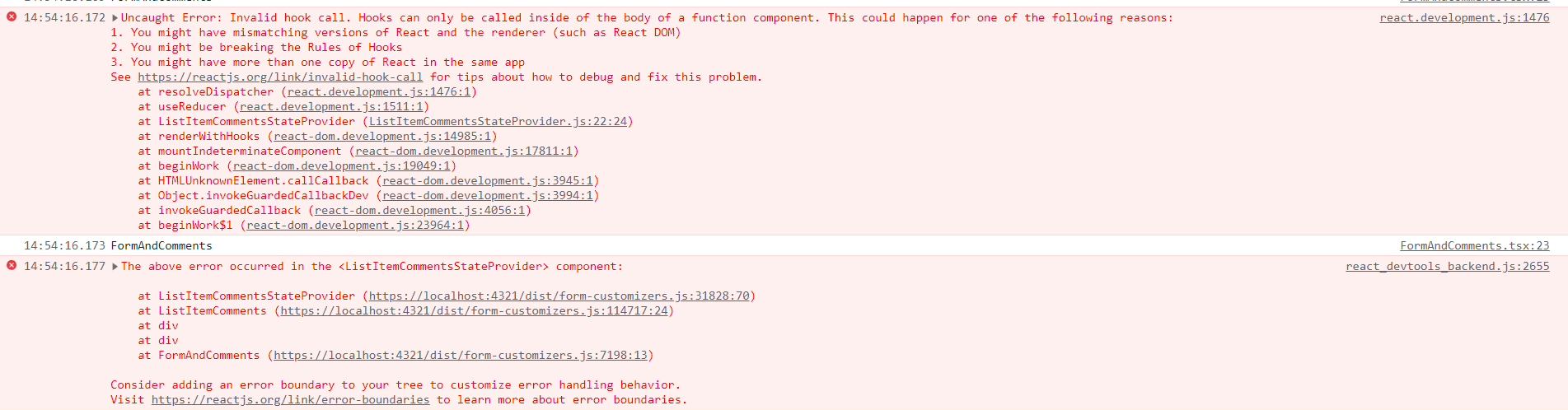 Listitemcomments Hooks Can Only Be Called Inside Of The Body Of A Function · Issue 1438 · Pnp