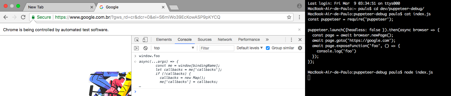exposeFunction() does not work after goto() · Issue #2170 · puppeteer/puppeteer · GitHub