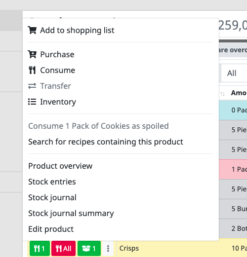 Bug Dropdown Menus Consume Button Not Greyed Out If Product Not In